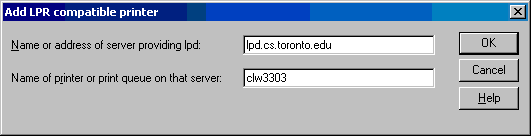 Set up LPR printing for Windows 2000