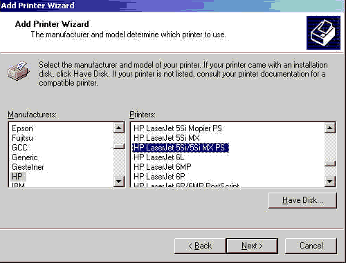 Set up LPR printing for Windows 2000